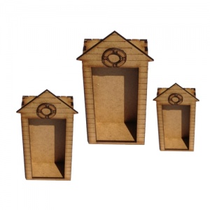 Engraved MDF Beach Hut Kit with Life Buoy